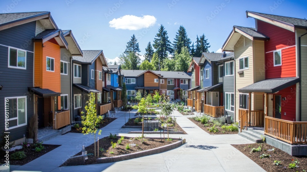 Community garden in a low-income housing complex, symbolizing the ...