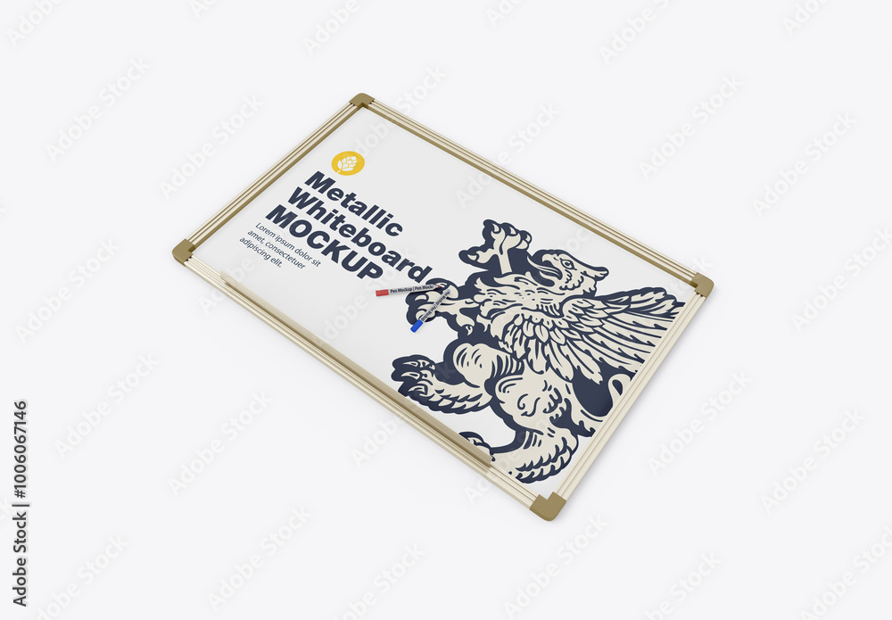 Metallic Whiteboard Mockup Stock Template | Adobe Stock