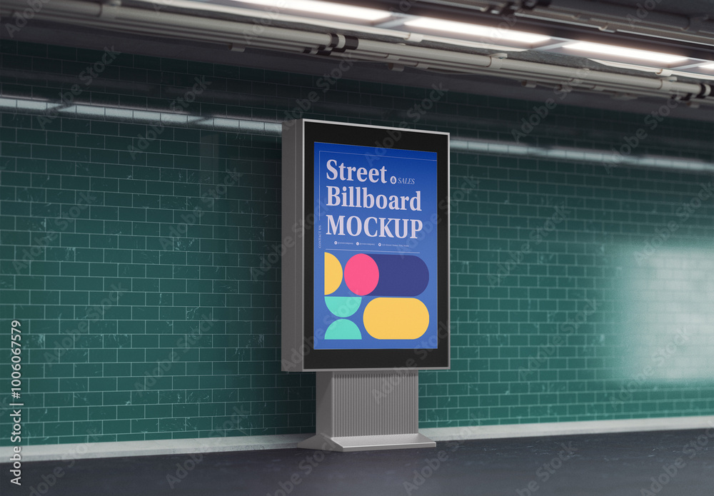 Subway Billboard Advertisement Scene Mockup Stock Template | Adobe Stock