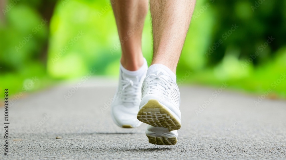 2409_177.a fitness enthusiast jogging on a trail, stopping to stretch ...