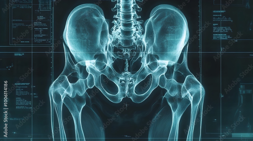 Detailed X ray Visualization of the Human Pelvic Bones and Reproductive ...
