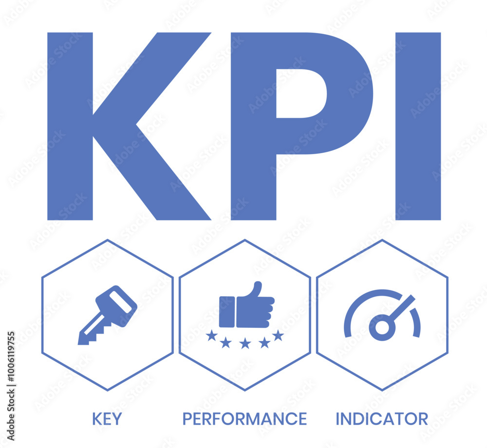 KPI - Key Performance Indicator acronym. lettering illustration with ...