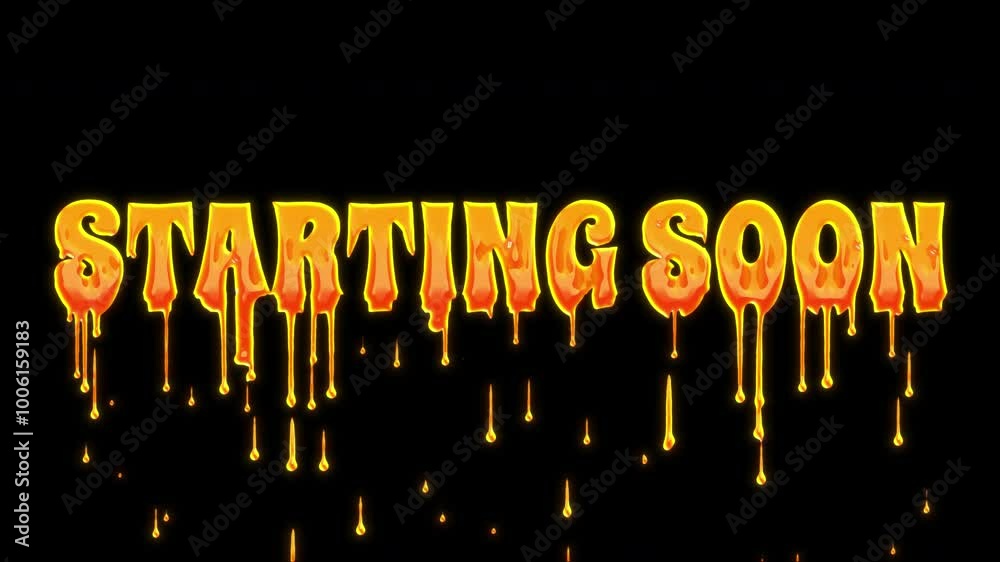 Starting Soon text with dripping blood on alpha channel suitable for ...
