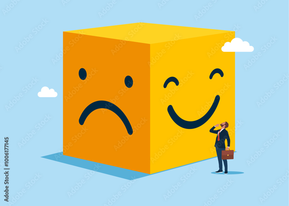 Bipolar. Mask your emotions with a fake smile. Mixed emotions of ...