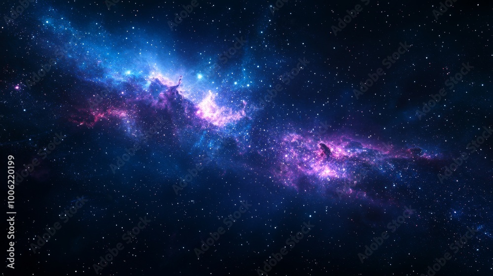 Galactic Fantasy Scene, an expansive view of twinkling stars and cosmic ...