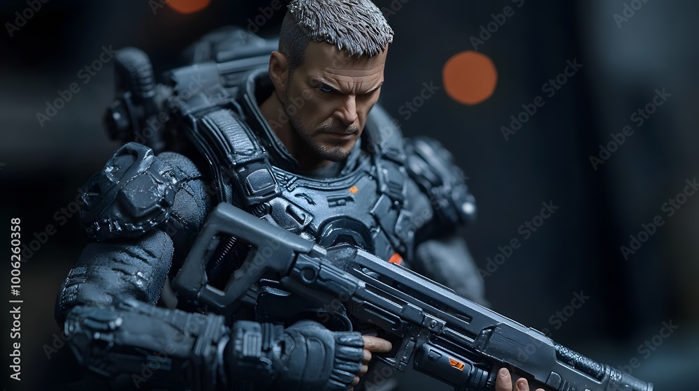 Highly detailed game character figure with removable weapons and ...