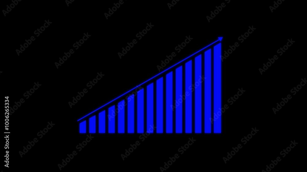 Animated Bar chart. Bar chart for growing business progress. Futuristic ...
