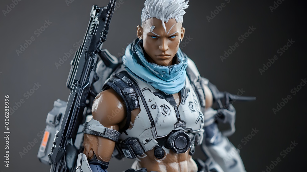 Highly detailed game character figure with poseable limbs and removable ...