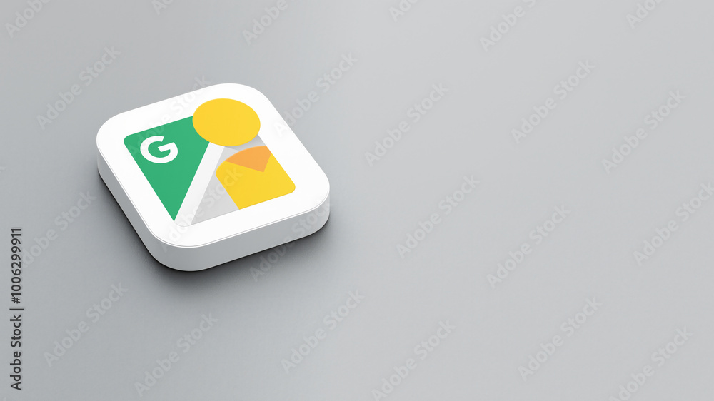 An icon of the Google Street View logo on a gray background, a white ...