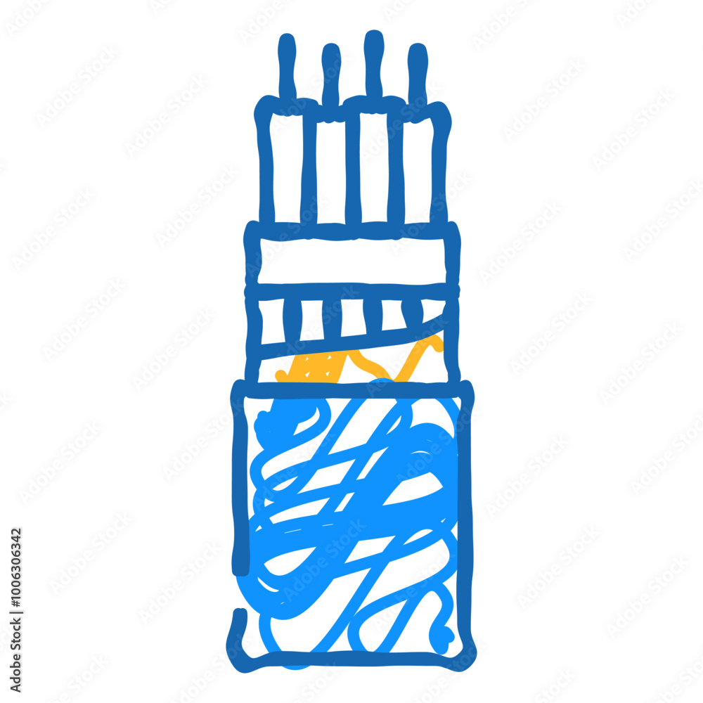 halogen free flame retardant cable doodle icon sketch vector. halogen ...