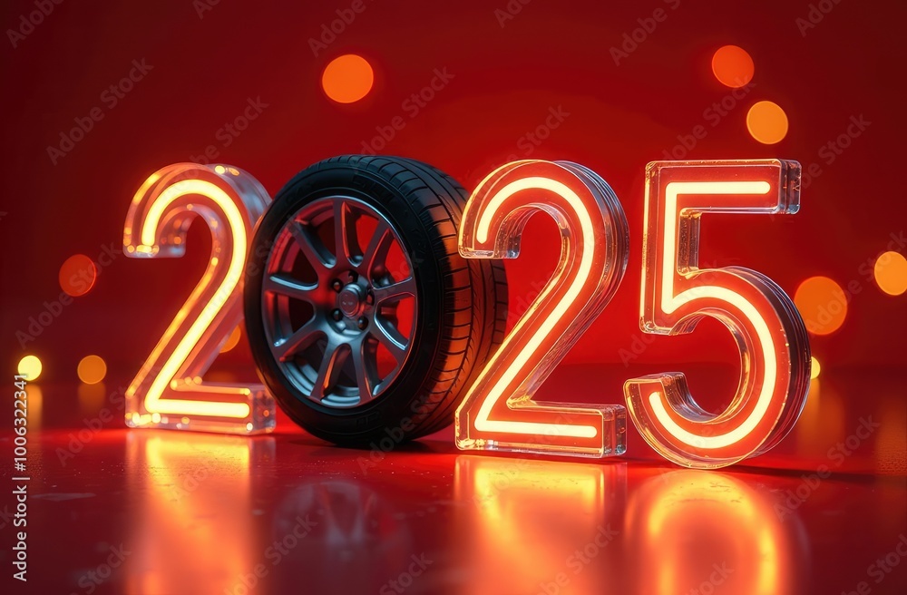 Number (digit) 2025 represents the happy year 2025 in a minimalistic ...