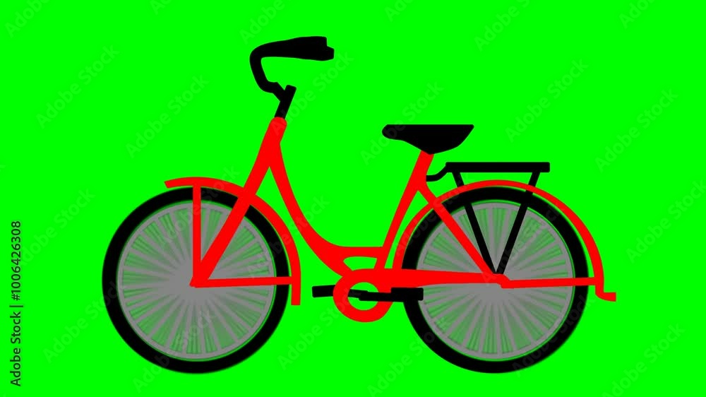 2d animated character of An empty bicycle without a rider moving and ...