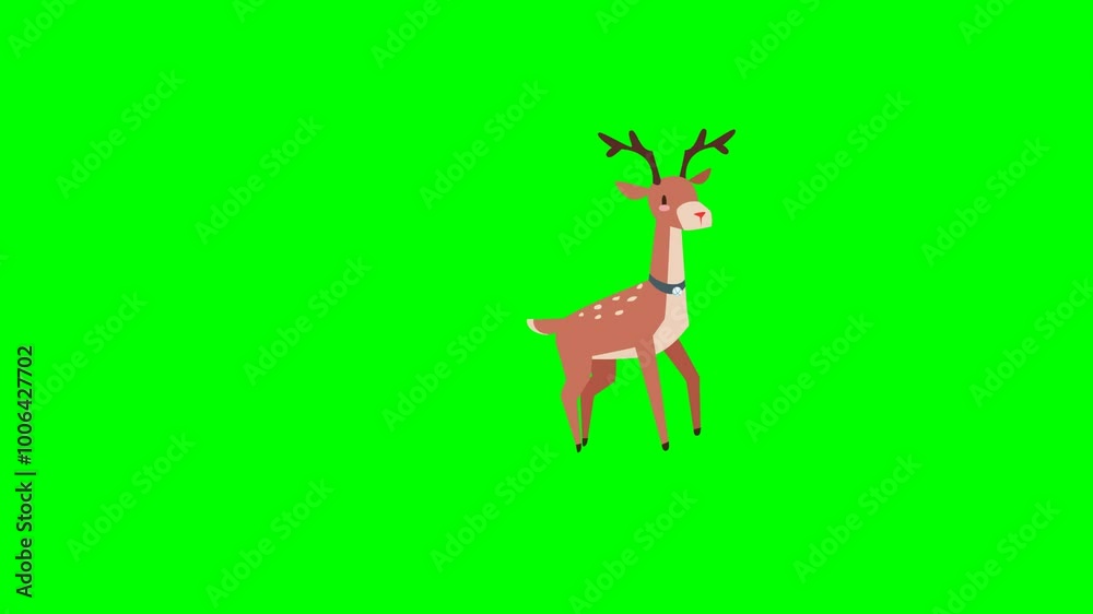 2d animated character of Deer herd and antlered deer herd running at ...