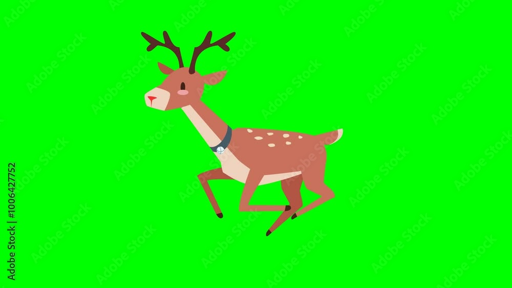 2d animated character of A Deer or antlered running at high speed in ...