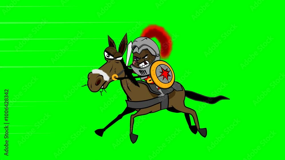 2d animated character of Knight and guard or warrior in iron suit and ...