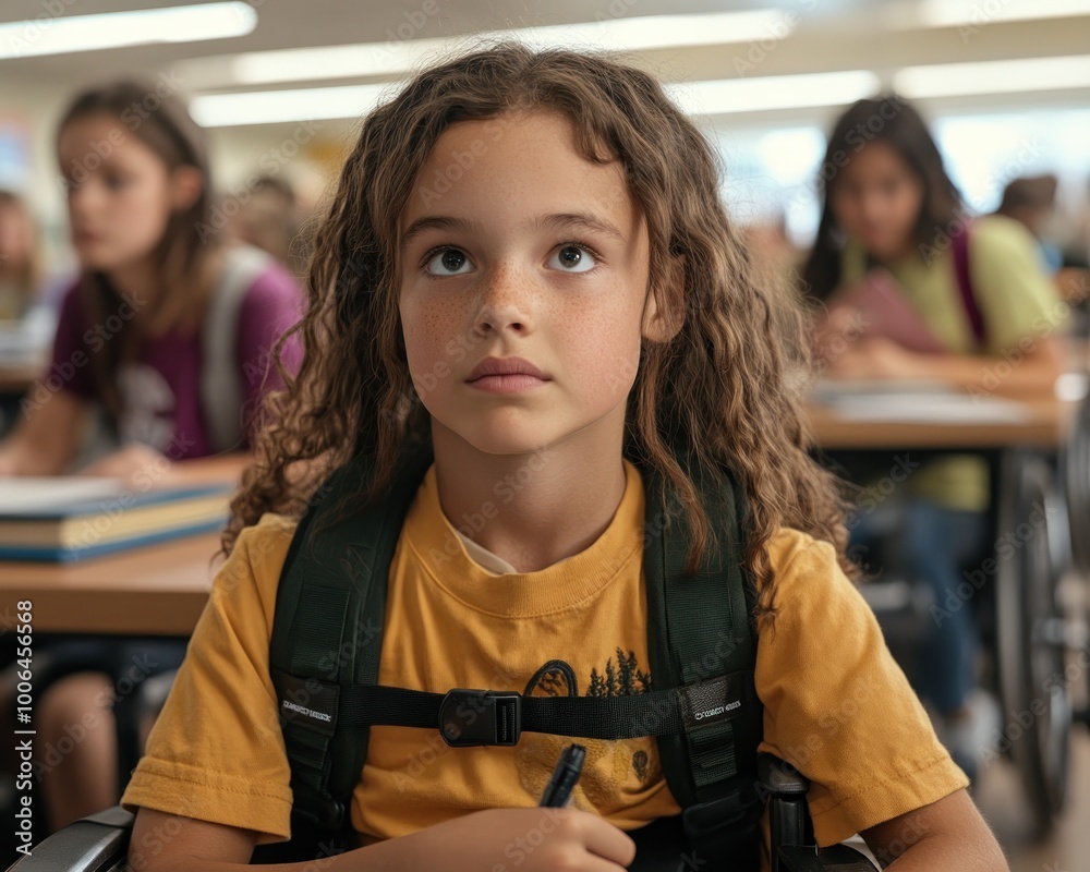 Diverse Group of Students Learning Together in a Classroom, Including a ...