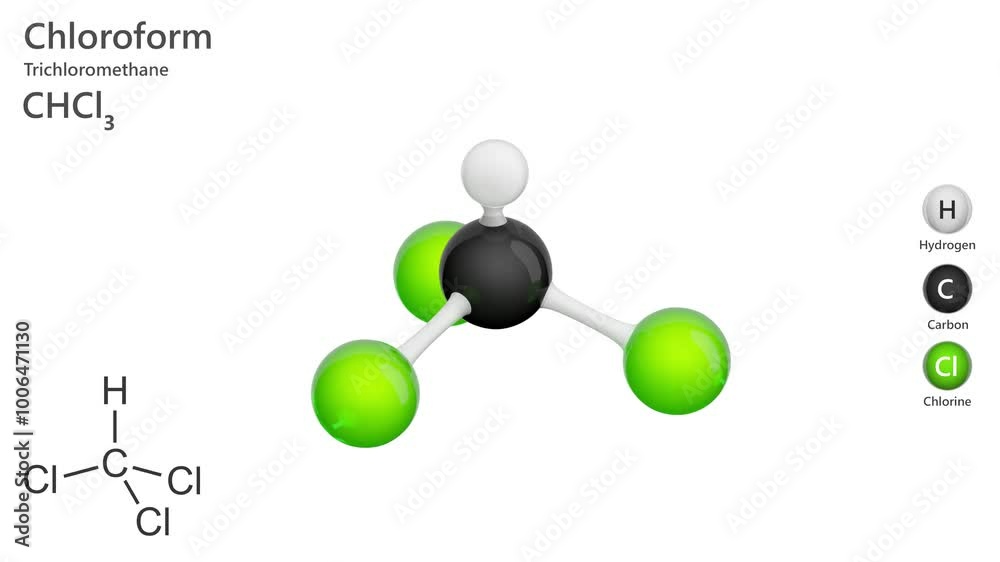 Chloroform, or trichloromethane (CHCl3), is an organochloride used as a ...