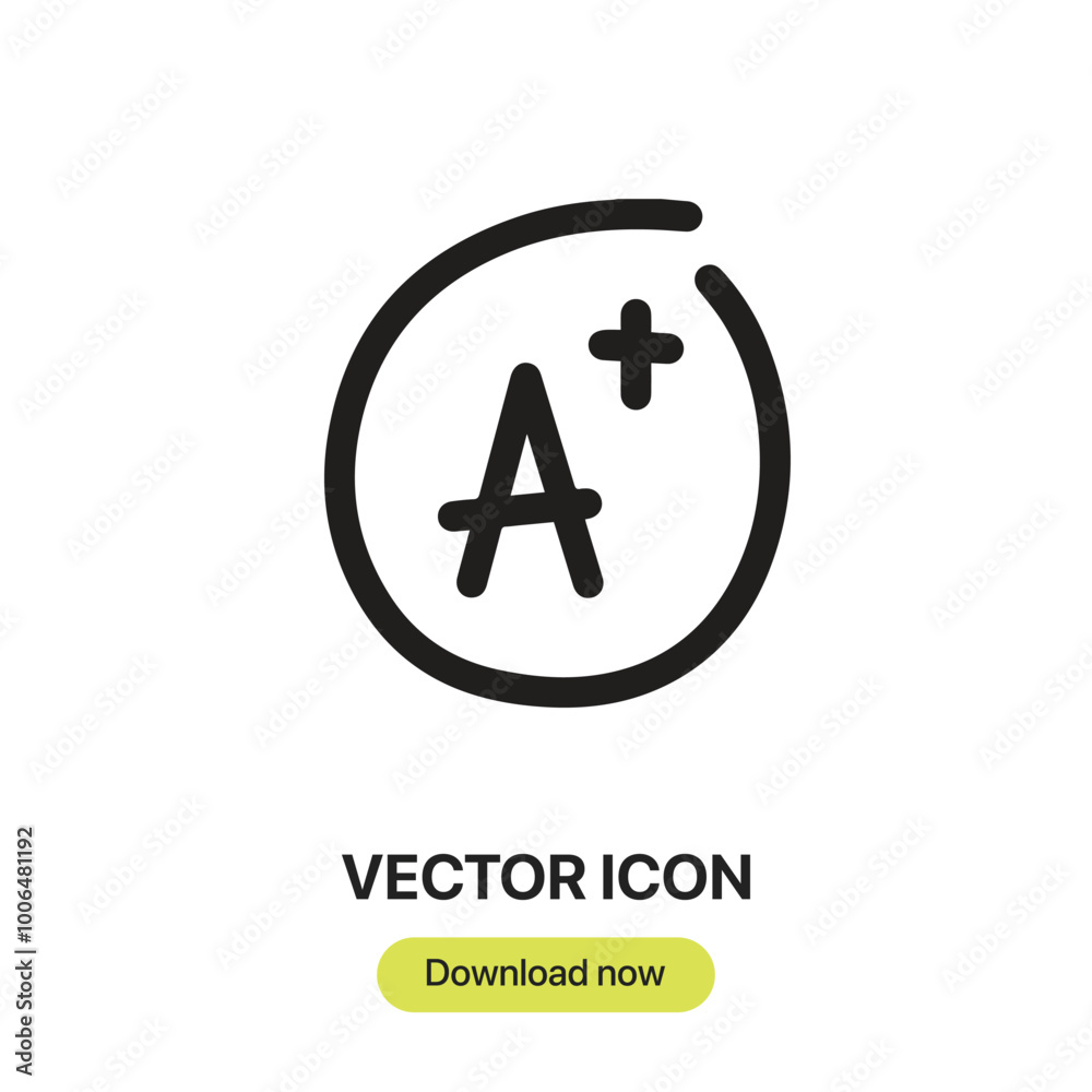Grade icon vector. Linear-style sign for mobile concept and web design ...