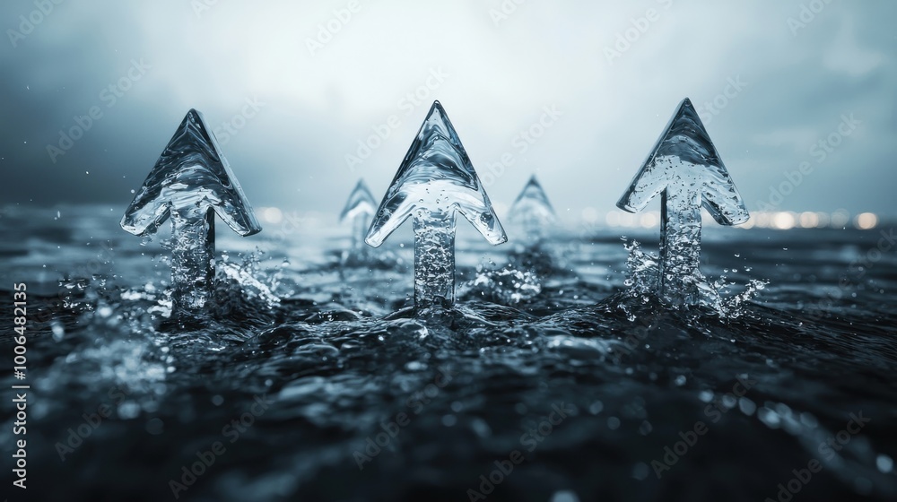 Frozen Financial Growth: A series of upward-pointing arrows ...