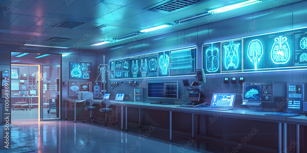 Radiology Department Wall: Covered in imaging technology diagrams ...