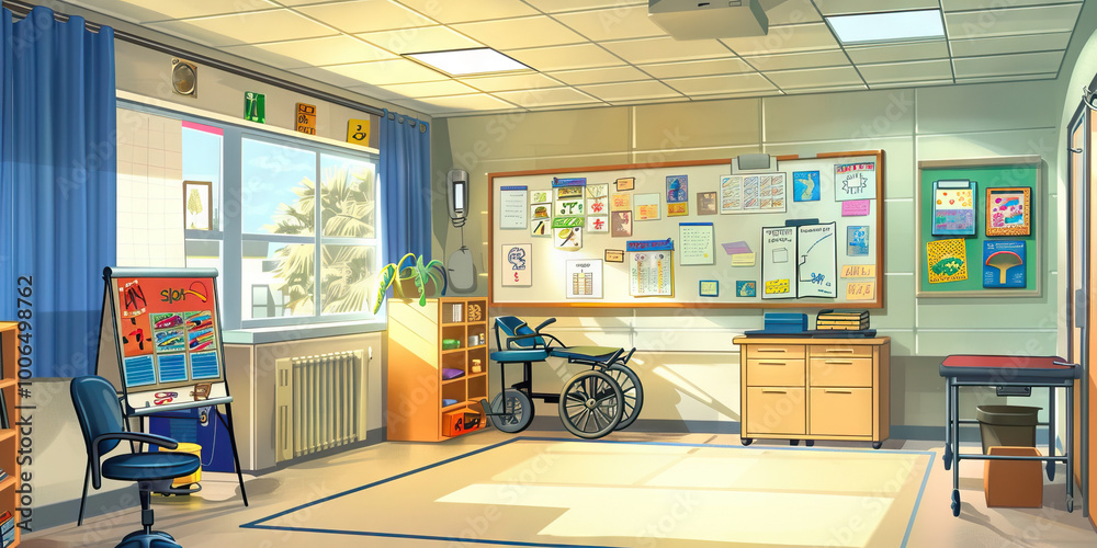 Occupational Therapy Room Wall: Displaying adaptive equipment catalogs ...