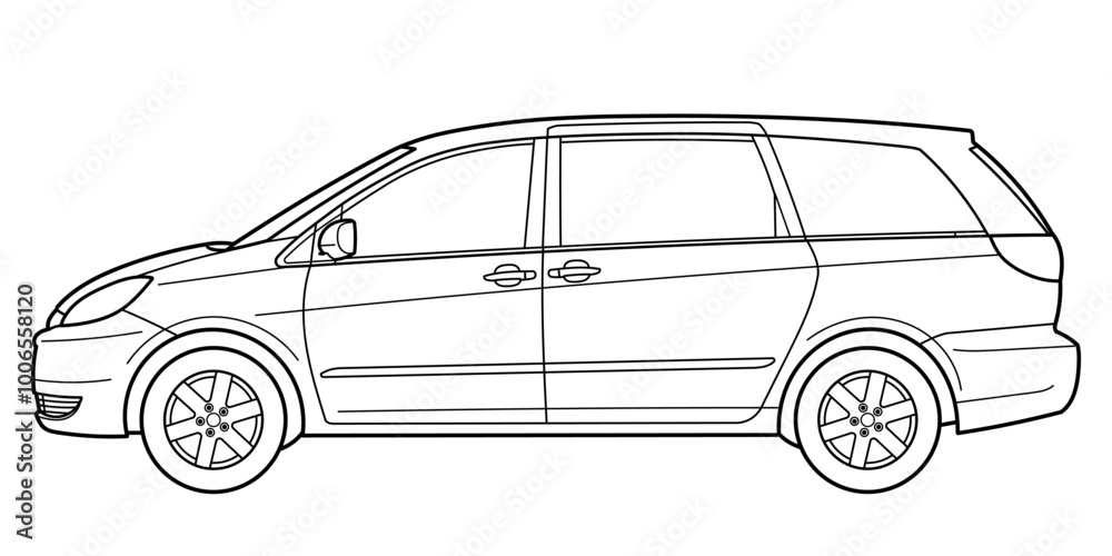 Van vector outline template for car branding and advertising. Light ...