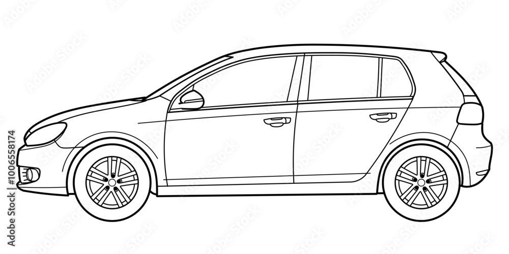 Ivano-Frankivsk, Ukraine - 28 July 2024: Outline drawing of a ...