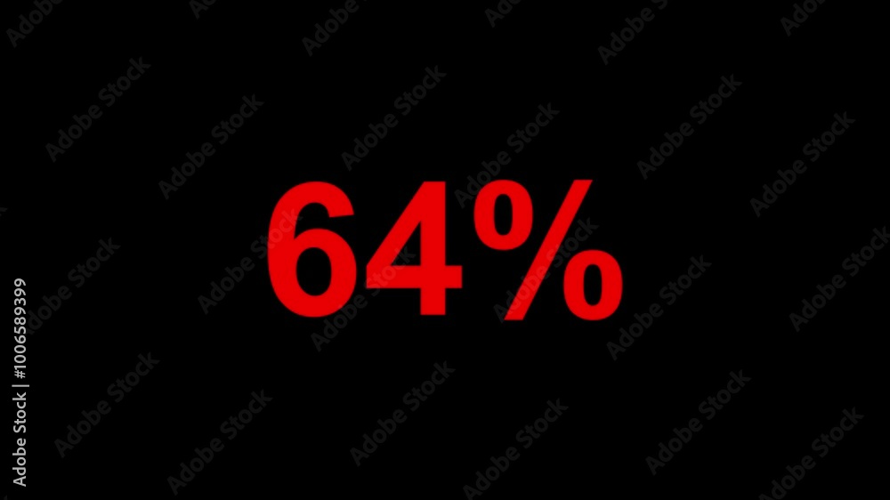 Animated video. Number counter with percentage animation, Counting ...