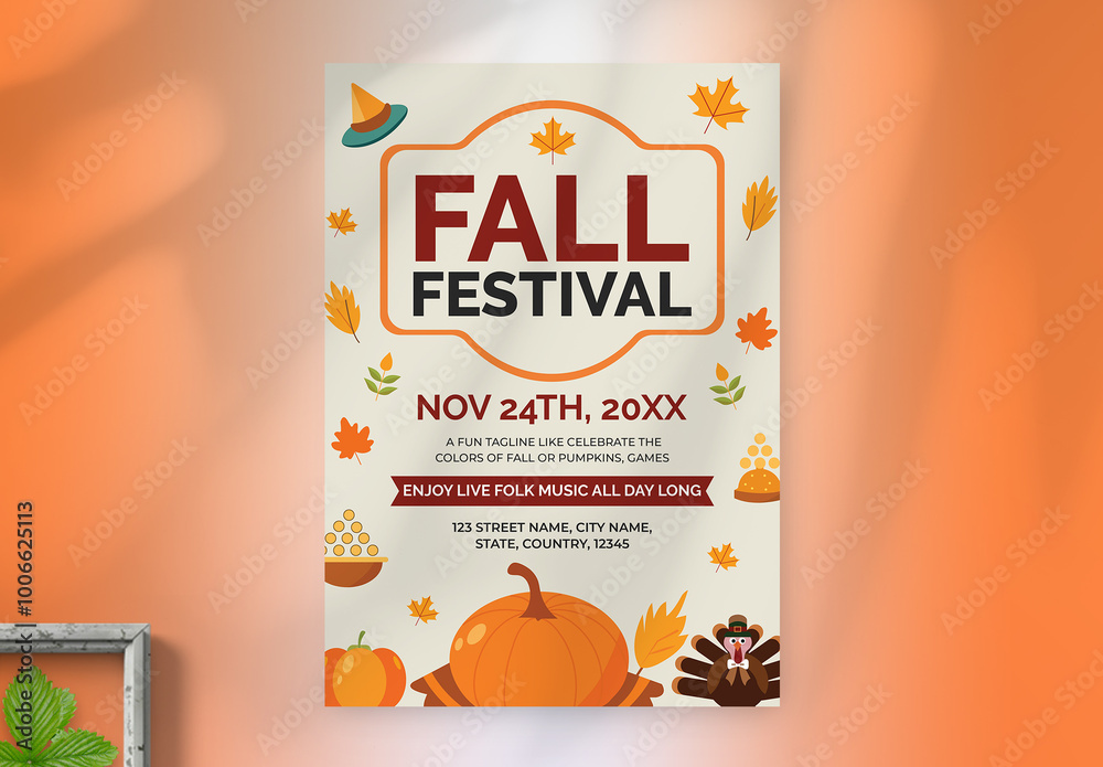 Fall Festival Flyer Layout Template Stock Template | Adobe Stock