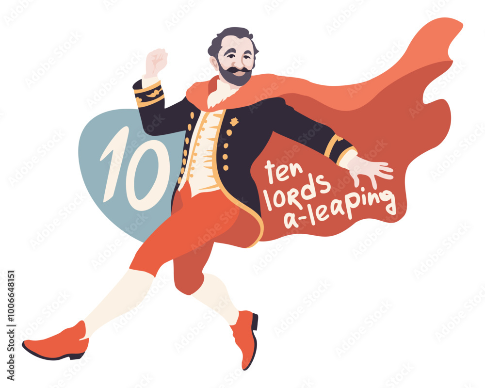 Ten lords a-leaping. The twelve days of Christmas. English Christmas ...