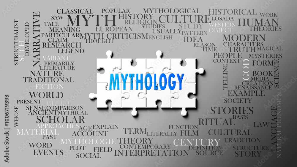 Mythology as a complex subject, related to important topics. Pictured ...