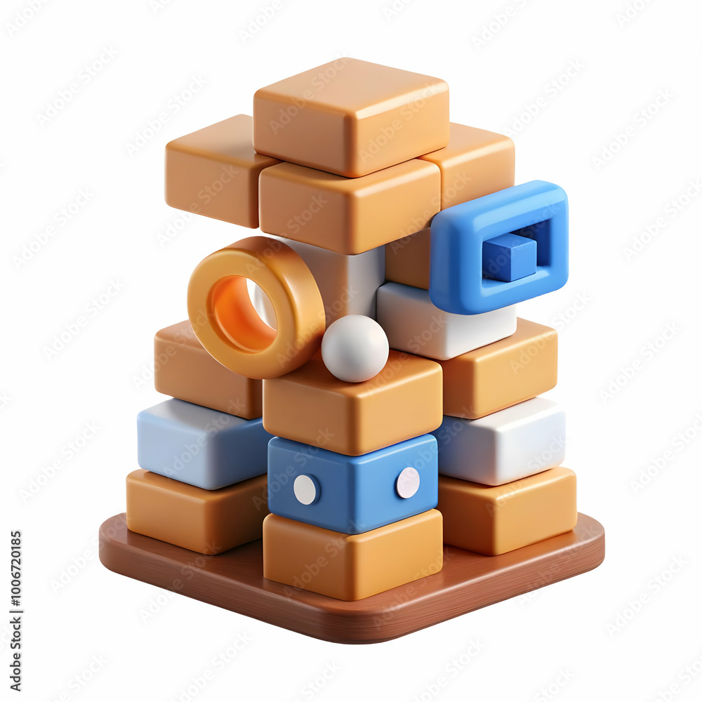 Policy Jenga Tower Concept: Illustration of a Jenga Tower with Diverse ...