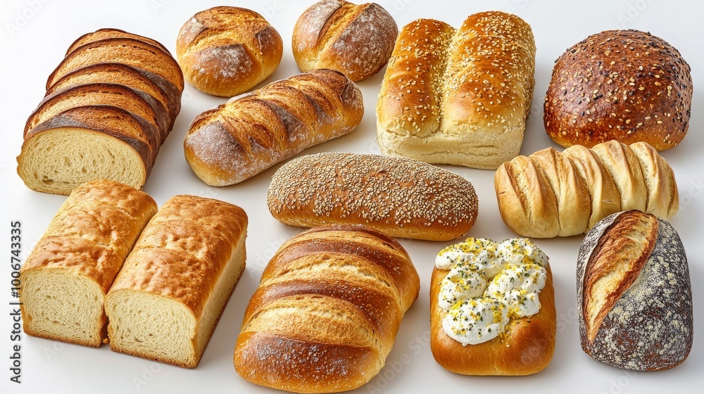 Diferentes tipos de pan, desde baguettes hasta panes integrales ...