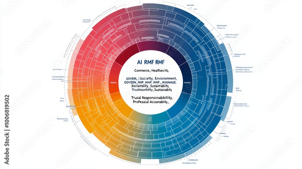 A detailed circular diagram visualizing AI Risk Management Framework ...