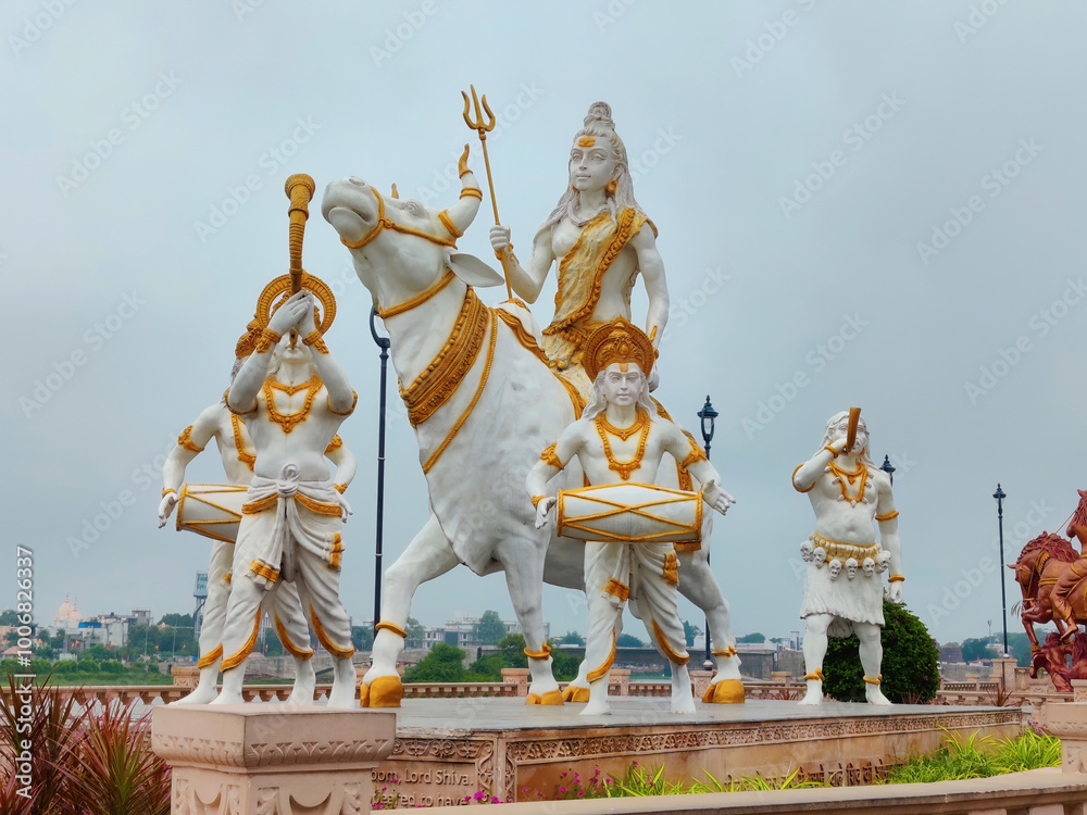 Vivah Of Shiva distant shot of shiva statue ride on a cow, mahakal ...