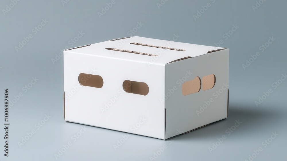 Offset box with perforated side panels for easy breakdown, maintaining ...