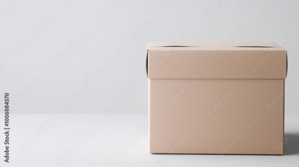 Plain offset box with a fold-down flap and snap closure, offering ...
