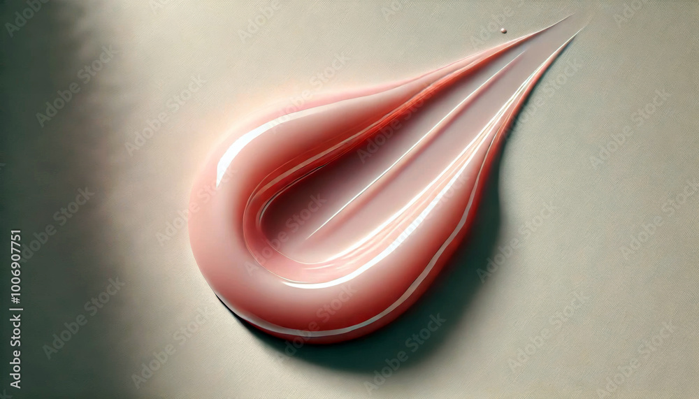 A drop of cream creates an attractive design with glossy, smooth ...