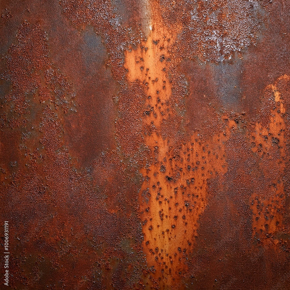 Rusty, weathered metal sheet with a rough grunge texture, showing ...