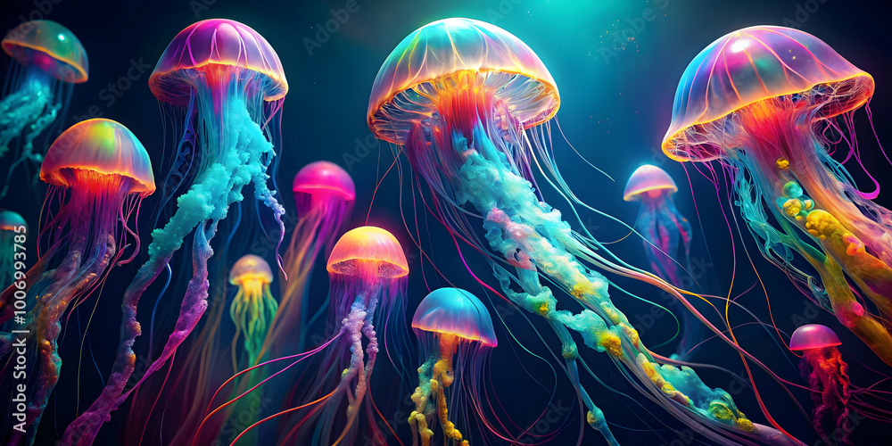 Ethereal Dance of Jellyfish: A mesmerizing underwater ballet of ...