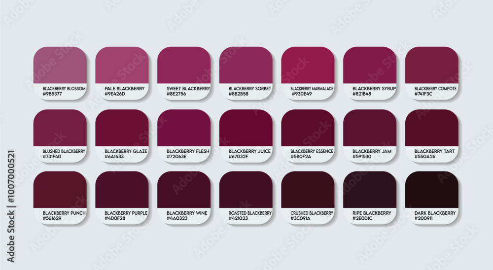 Blackberry Color Palette, Blackberries Color Guide Palette with Color ...