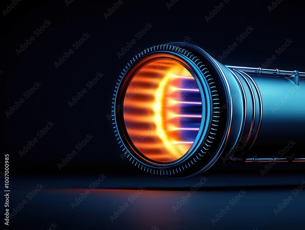 Jet engine combustion chamber with animated flame and airflow control ...