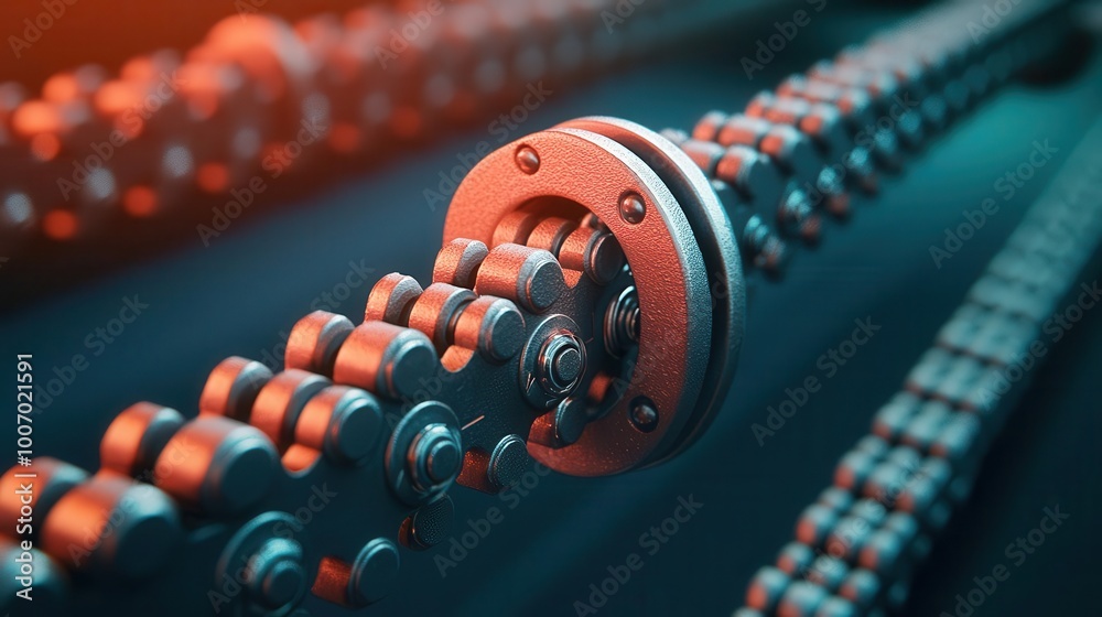Dynamic design of a chain drive mechanism, showing power transfer and ...