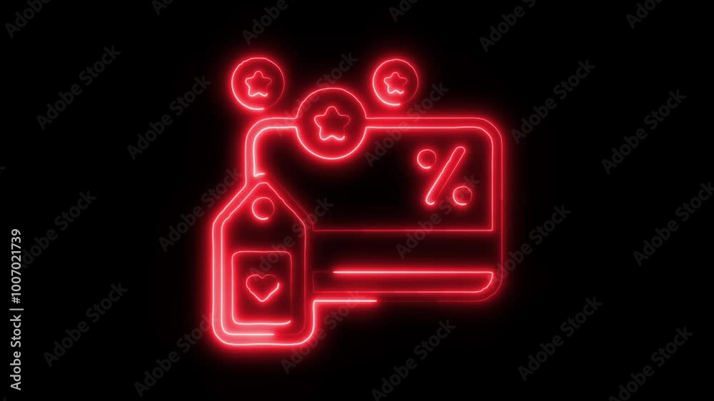 Loyalty Card Outline Icon in HD Video Neon Animation – Rewards and ...