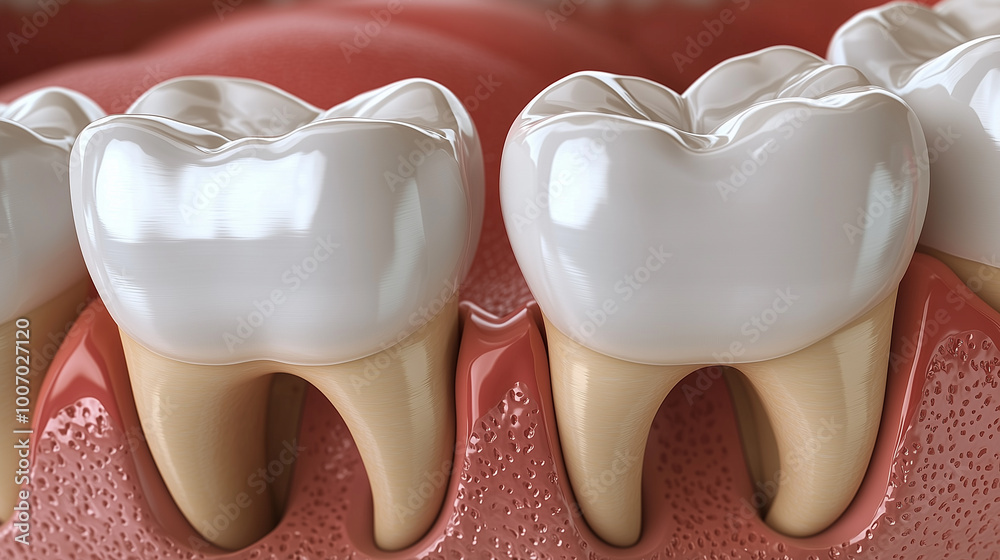 Cross-section diagram of a healthy tooth next to one being restored ...