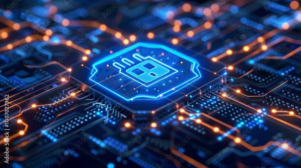 Isometric Bot And Cybersecurity Artificial Intelligence Concept Ai And Business Iot Concept