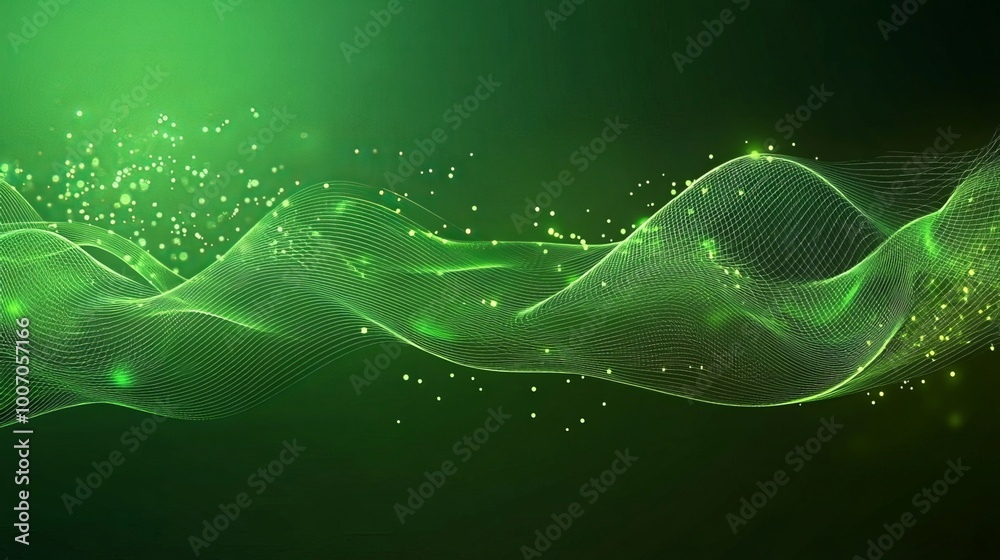 Stylish green background with smart tech theme. Digital desktop ...