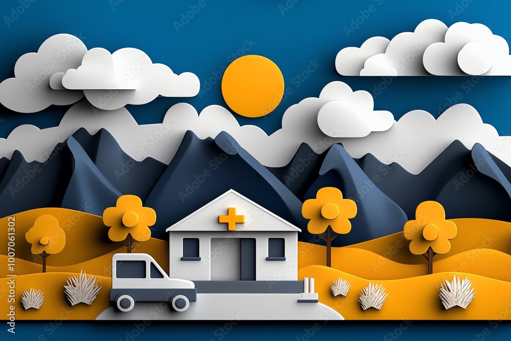 Geometric design of a rural clinic, with basic shapes representing ...