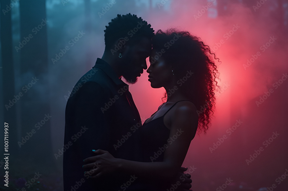 Black couple embracing. African american man and woman. YA paranormal ...