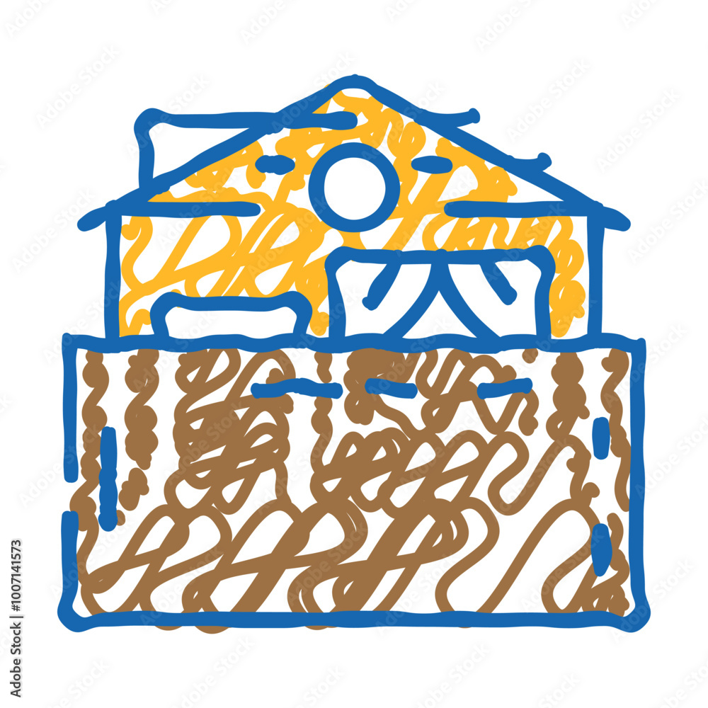 storm flood disaster doodle icon sketch vector. storm flood disaster ...